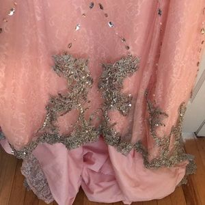 Dresses | Handmade Gown Amazing Pink And Silver | Poshmark